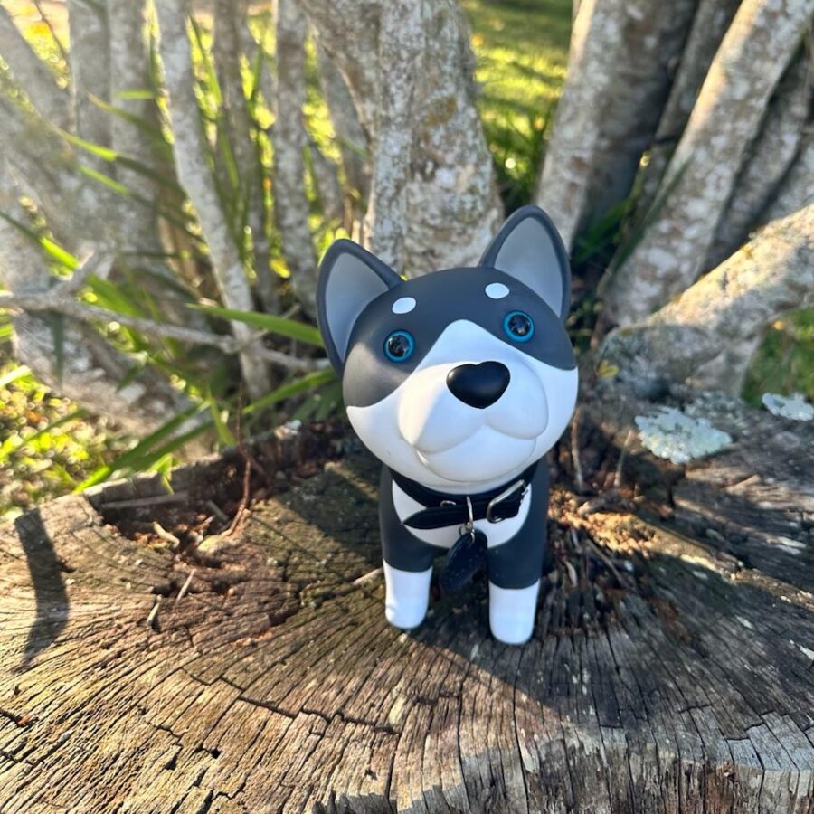 Alcancía Reutilizable Perro Husky Lobo